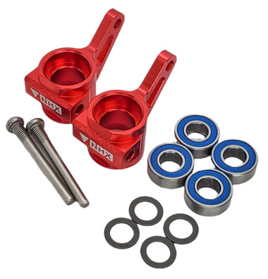 NHX RC Alum Front Steering Knuckles w/ Bearings -Red:1/10 2WD Slash ...