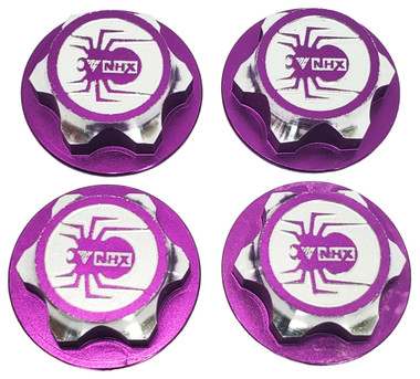 NHX RC 1/8 17mm Aluminum Spider Wheel Nuts (4) -Purple - Nitro Hobbies