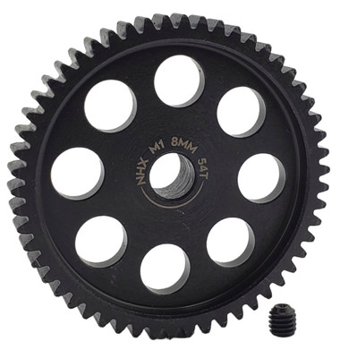 NHX RC MOD1 8mm Bore Hardened Steel 54T Pinion Gear Speed Run Drag ...