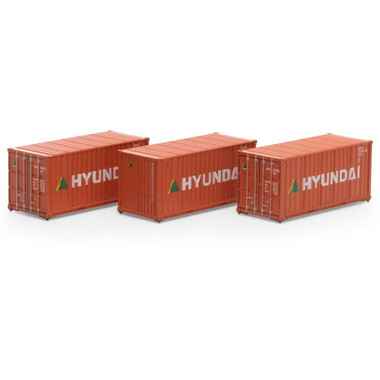 Athearn ATH27783 20' Corrugated Container - Hyundai #1 (3 Pack) HO ...