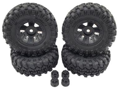 NHX RC Mini 1" Mud Crusher Crawler Tires w/ Plastic Rim (4) for SCX24 ...