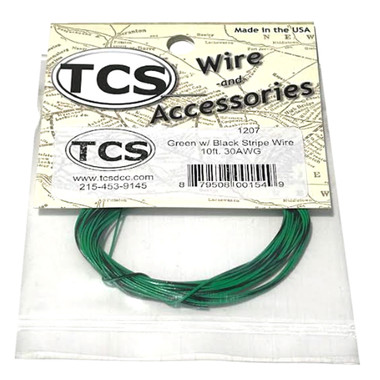 TCS 1207 - 10ft. 30 Gauge Green/Black Stripe Wire - Nitro Hobbies