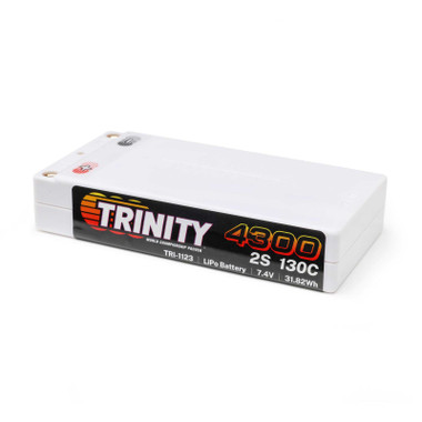 Trinity TRI-1123 7.4V 4300mAh 2S 130C Shorty LiPo Battery w/ 5mm ...