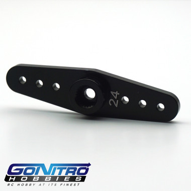 Go Nitro Hobbies 24T Aluminum 2 Way Servo Arm Black Hitec - Nitro Hobbies