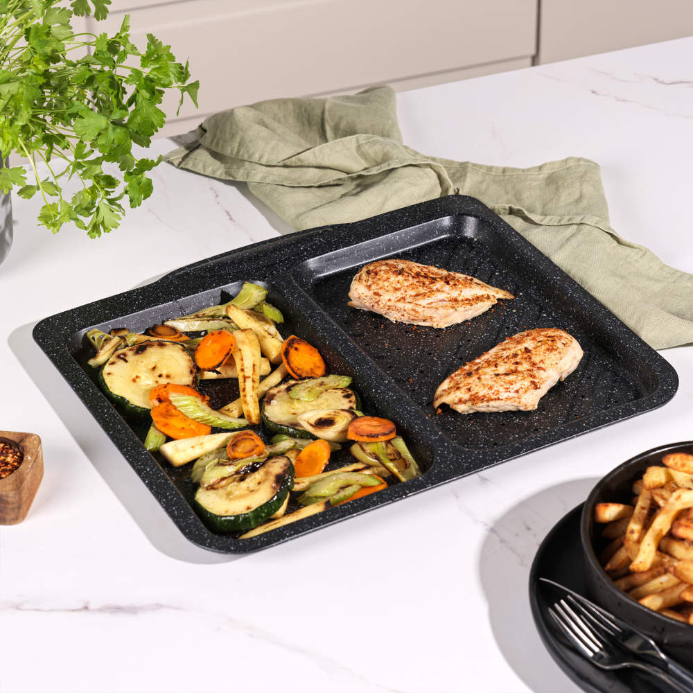 Shop Megastone 40 cm Split Baking Tray Non Stick