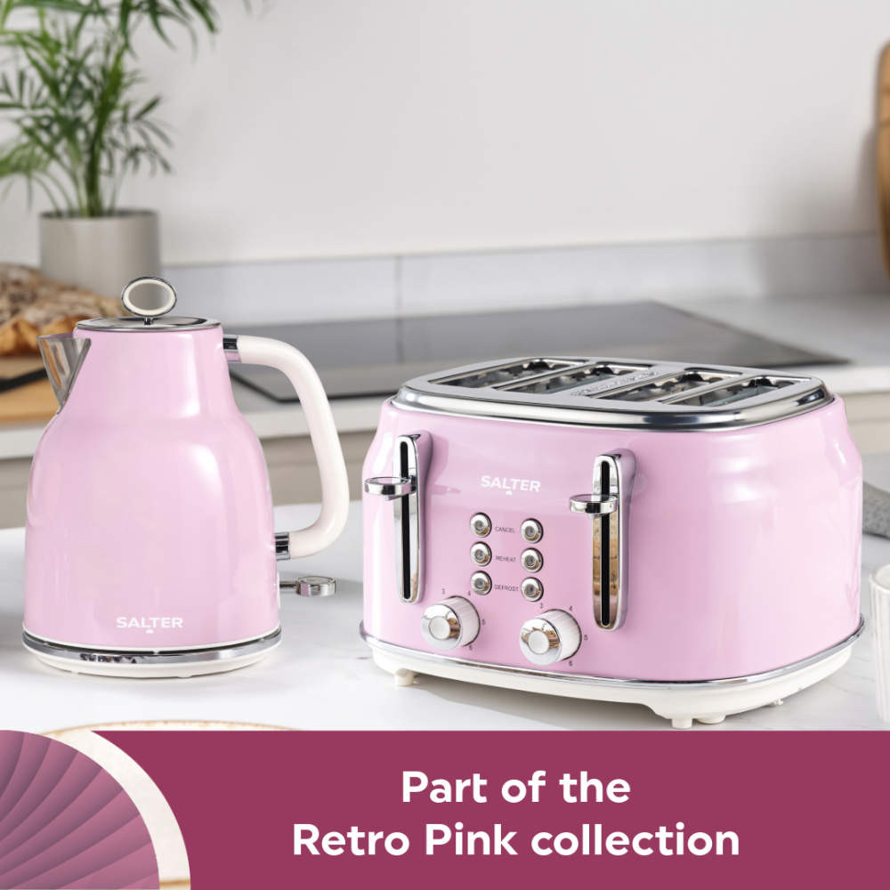Shop Salter Retro 1.7L Kettle | Rapid Boil | Pink