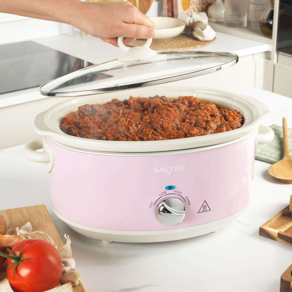 Shop Retro Slow Cooker 6.5L Pink