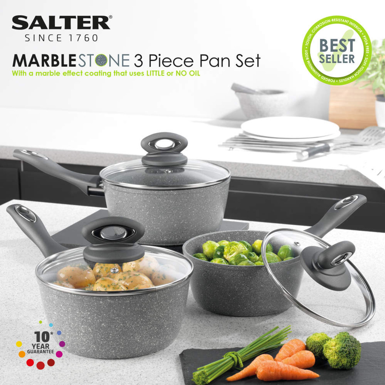 Shop Salter Marblestone Non Stick Saucepans And Frying Pans