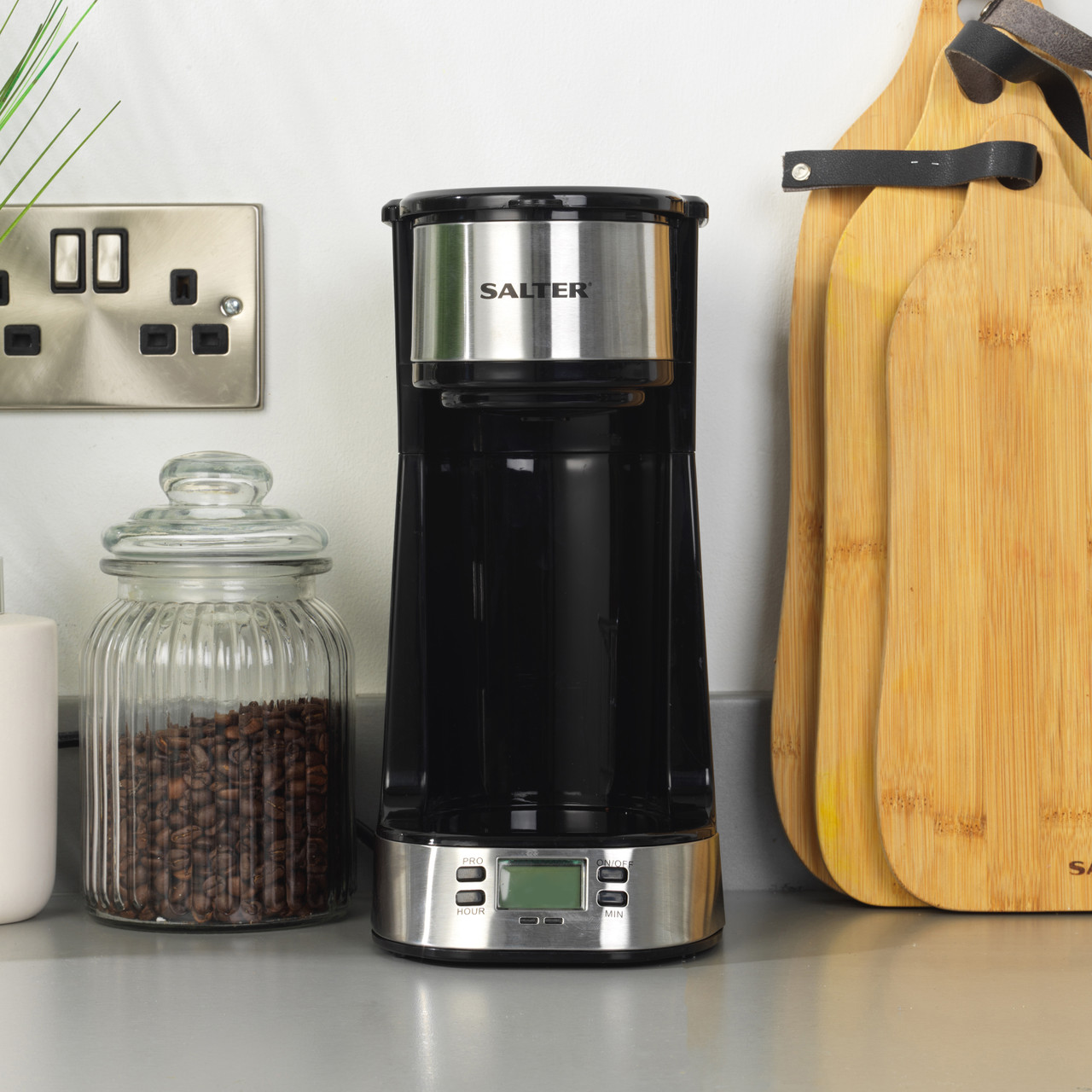 Shop Salter Digital Coffee Maker to Go with 2 Travel Mugs