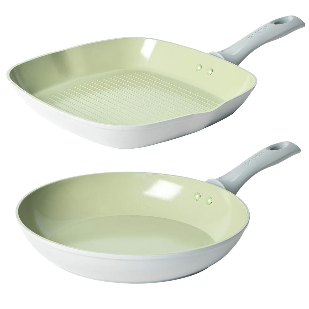 Shop Earth 28 cm Frying Pan & Griddle Set