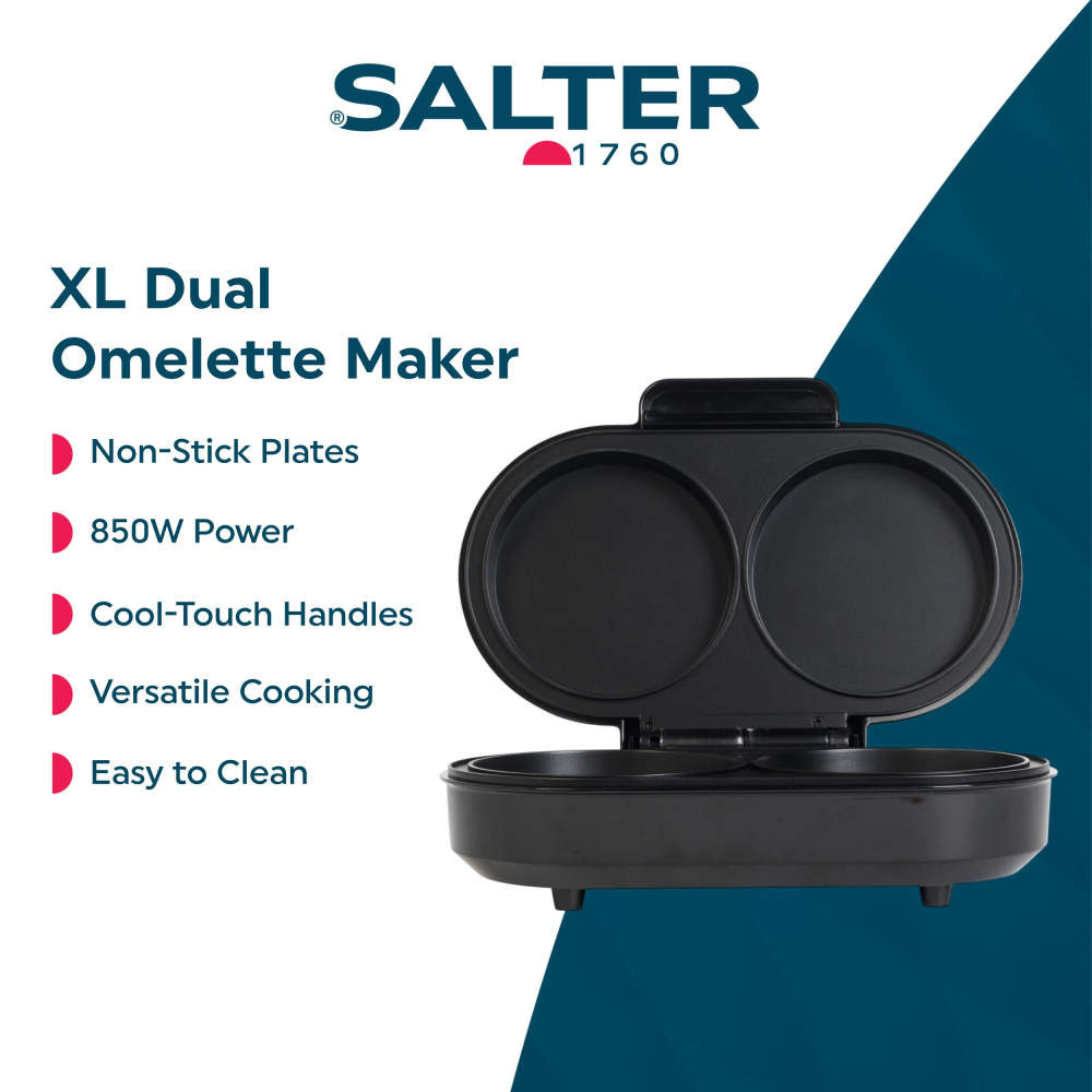 Shop Salter XL Double Non-Stick Omelette Maker | 850W