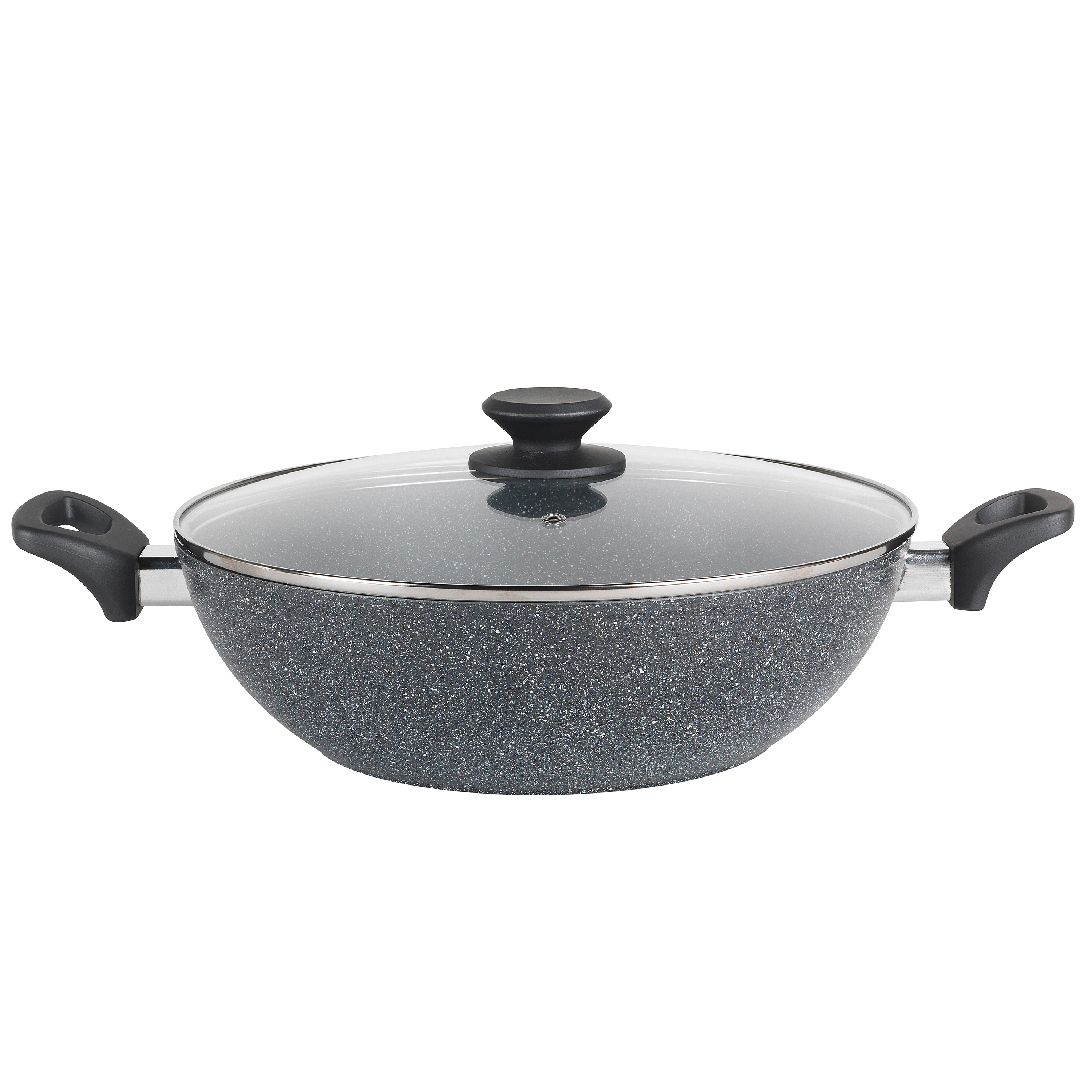 Shop Salter Marblestone Non-Stick Family Pan with Lid | Grey
