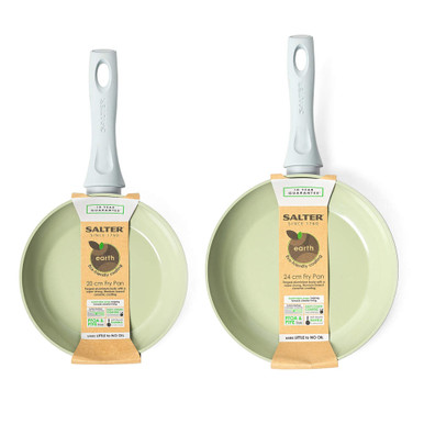 Shop Salter Earth Non-Stick Frying Pans | 20/24cm | Green
