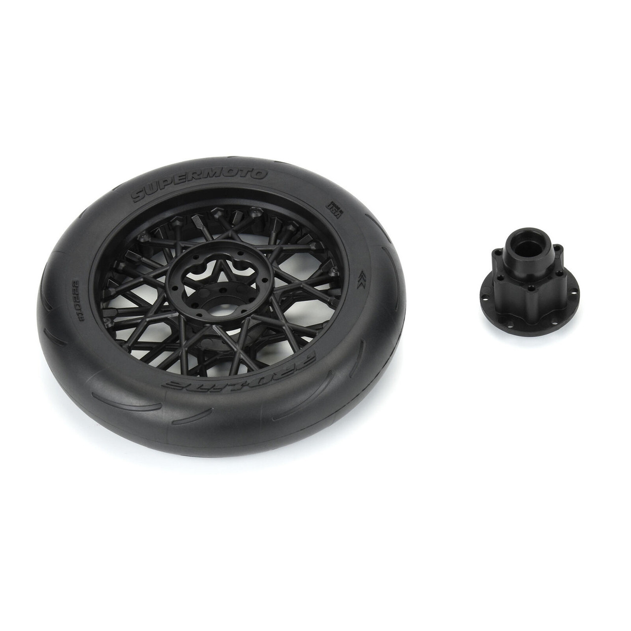Pro-Line 1/4 Supermoto Motorcycle Front Tire Pre-Mounted (Black) (1 ...
