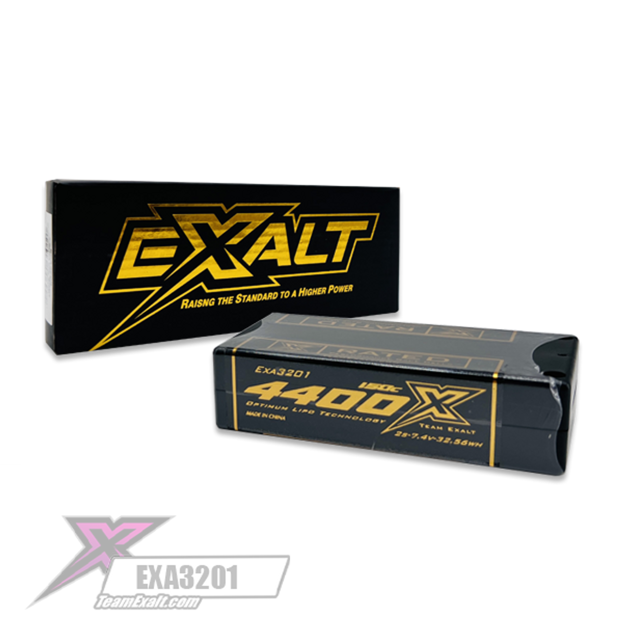 Exalt X-Rated 2S 135C Hardcase Shorty Lipo Battery (7.4V/4400mAh) w/5mm ...