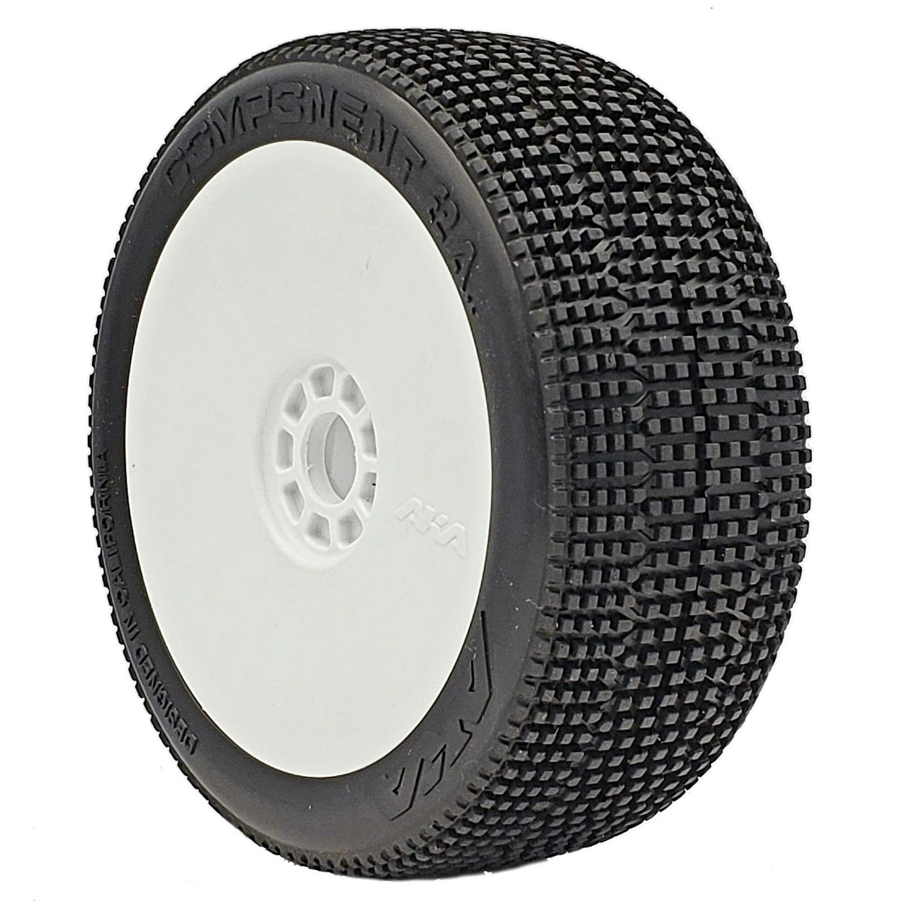 AKA Component 2AB 1/8 Buggy Pre-Mounted Tires (2) (White) (Super Soft ...