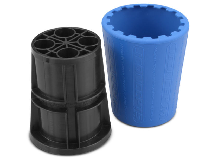 JConcepts Exo 1/10th 12mm Shock Stand & Cup (Blue/Black) (JCO2371B)