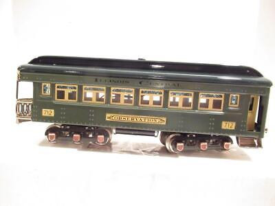 MTH TINPLATE 'O' TRAINS- 712 GREEN OBSERVATION CAR - FACTORY SAMPLE- LN ...
