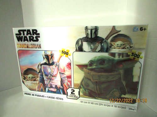 STAR WARS THE MANDALORIAN PRIME 3D PUZZLE 2 PUZZLES IN ONE 500 PC YODA ...