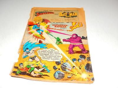 VINTAGE COMIC- SUPERMAN & BATMAN - JUNE 1963 - TORN COVER/ POOR- L96 ...