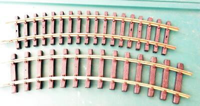 G SCALE - ARISTOCRAFT -TWO SECTIONS OF 16" BRASS CURVE TRACKS- EXC ...