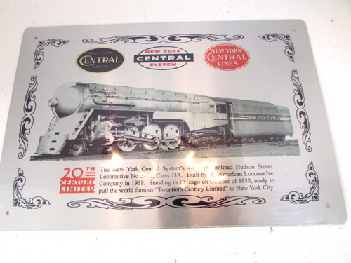 NYC 4-6-4 Streamline Hudson Steam Locomotive 5452 Tin Sign 11"x7.5 ...