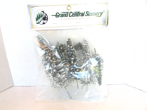 Grand Central Scenery Snow Covered Pine Trees Assorted 7 pc 3-9"H New ...