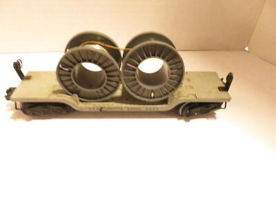 LIONEL POST-WAR TRAINS 6561 DIECAST FLAT CAR W/CABLE REELS- 027 - GOOD ...