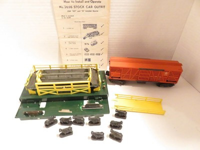 LIONEL POST-WAR TRAINS 3656 OPERATING CATTLE CAR REPAINTED CORRAL WORKS ...