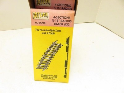 HO TRAINS - ATLAS #32- SIX PACKAGES OF BRASS 1/2 15" RAD CURVES- NEW ...