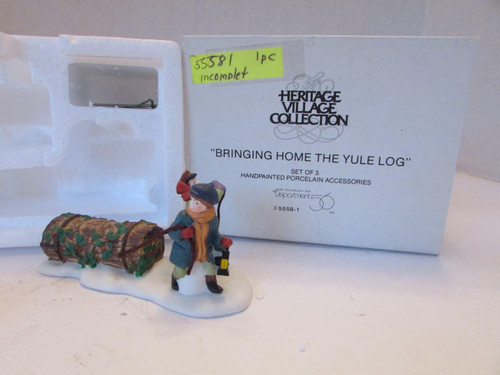 Dept 56 55581 Bringing Home the Yule Log Incomplete 1 Pc Village LN ...