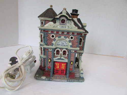 Lemax Village Fire Department Lighted Village Building w/cord 2003 ...