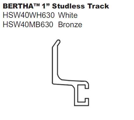 BERTHA Studless "F" Track with 4 Build-Out Sizes