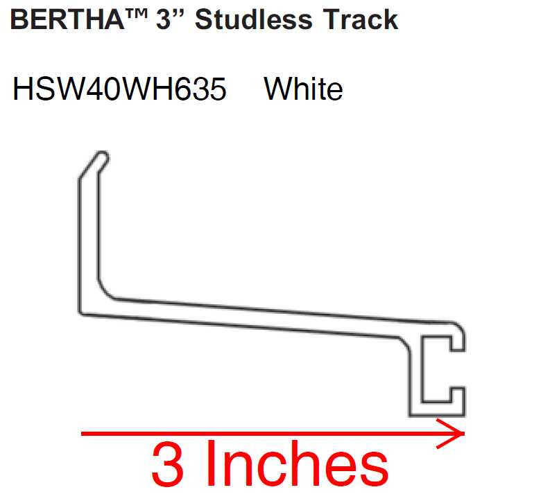 BERTHA Studless "F" Track with 4 Build-Out Sizes