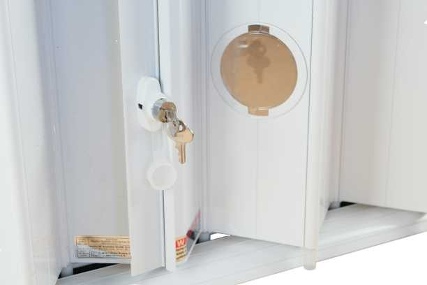 Accordion Shutters HV Push Button Keyed Lock