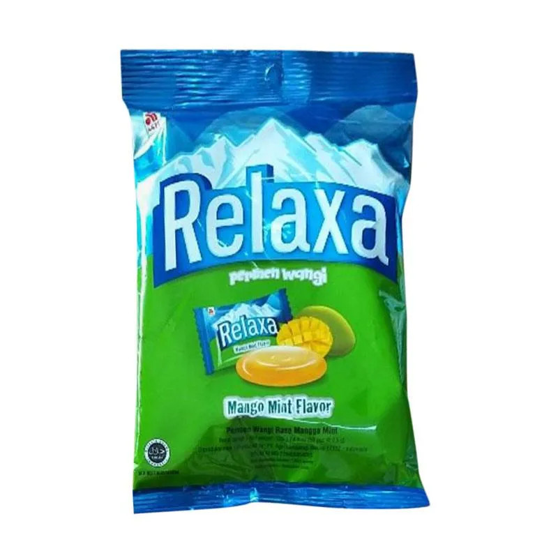 Relaxa Permen Rasa Mangga Mint - Mango Mint Flavored Candy, 125 gr