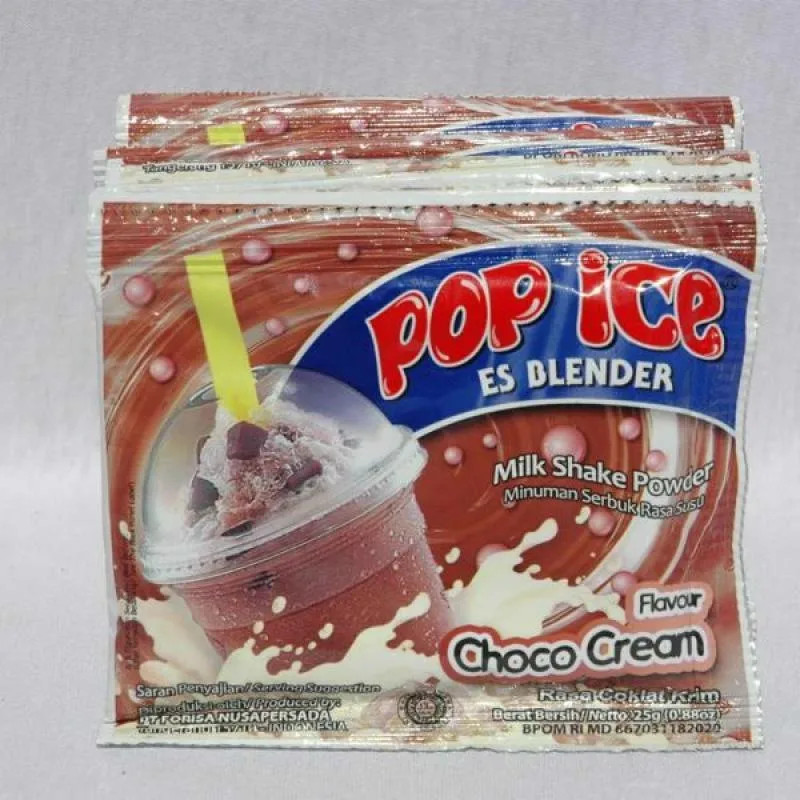 Pop Ice Milk Shake Powder - Choco Cream Flavor, @25 grams (10 sachets)