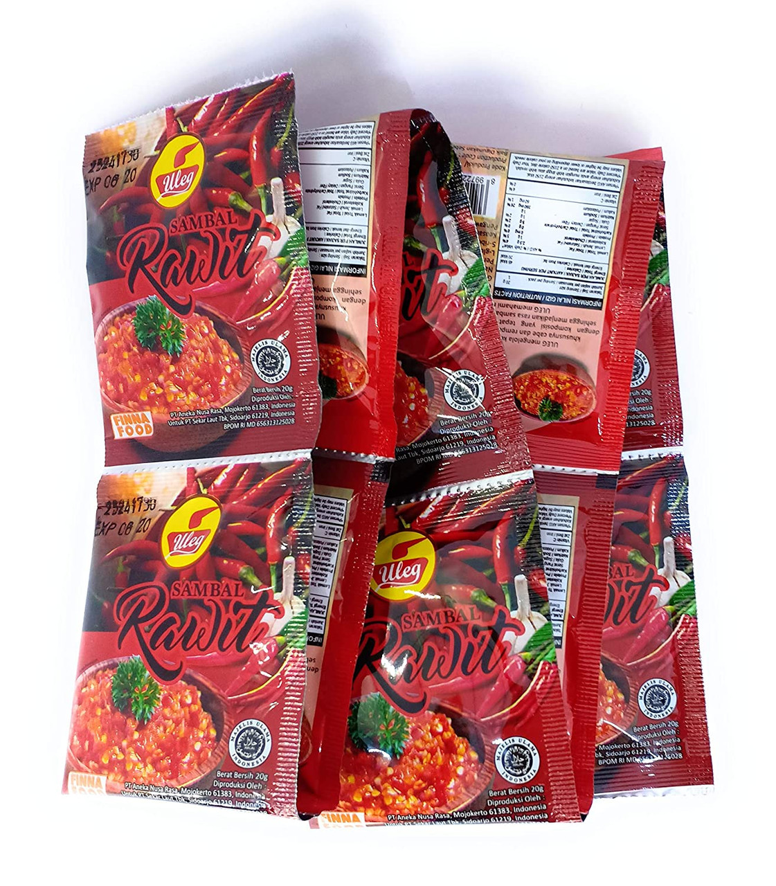 Uleg Sambal Rawit (Cayenne pepper Paste), 180 gram (@18gr x 10 sachets ...