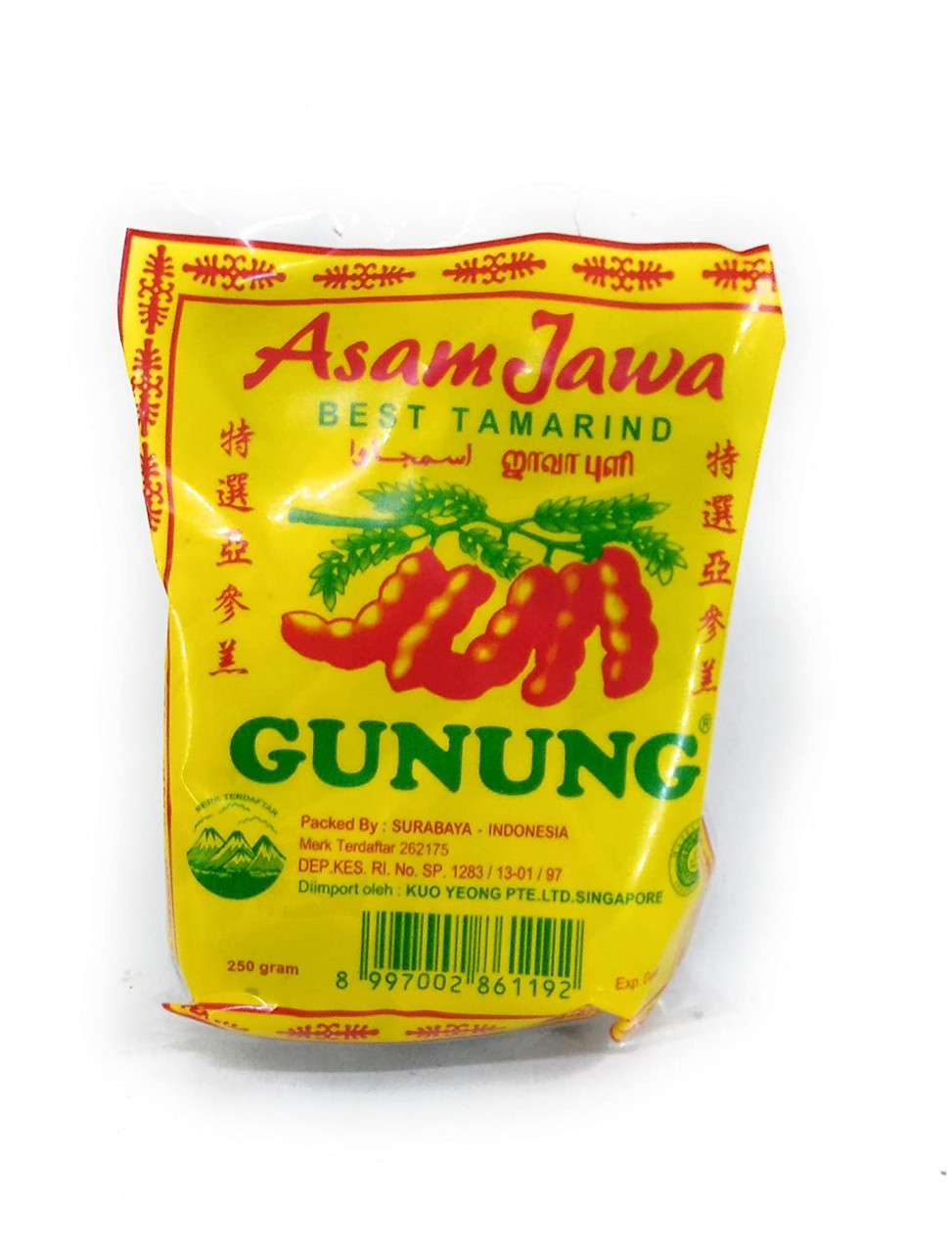 Cap Gunung Asam Jawa Tanpa Biji - Seedless Wet Java Tamarind, 250 Gram ...