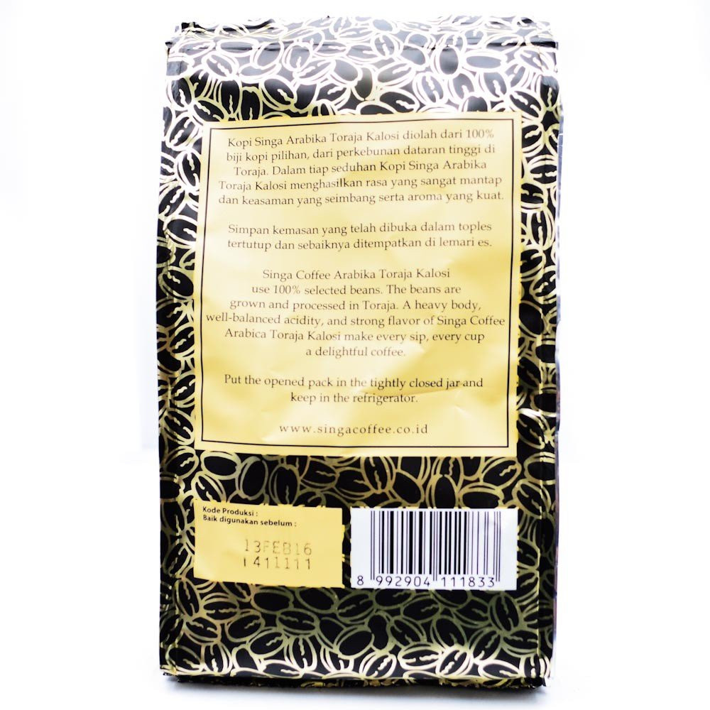Singa Coffee Arabika Toraja Kalosi, 180 Gram - UD Jawa Berkah Makmur