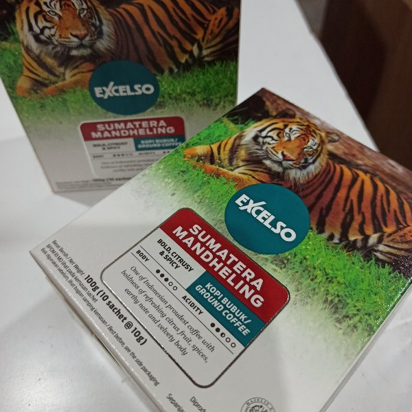 Excelso Sumatera Mandheling Ground Coffee, 100 Gram (10 sachet @10g ...