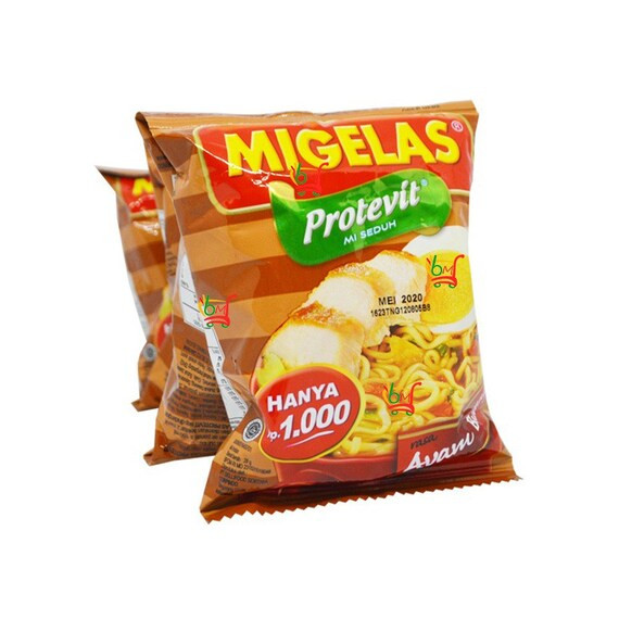 MIGELAS Protevit Mie Instant Rasa Ayam Bawang (Onion Chicken Flavor) 28 ...