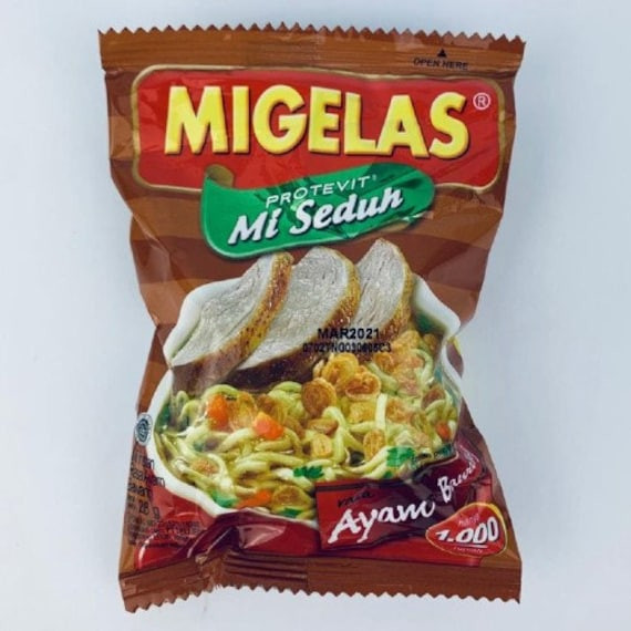 MIGELAS Protevit Mie Instant Rasa Ayam Bawang (Onion Chicken Flavor) 28 ...