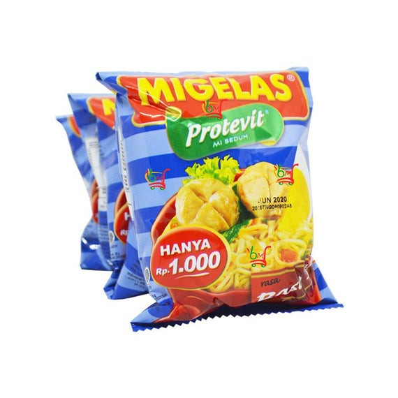 MIGELAS Protevit Mie Instant Rasa Baso Sapi (Beef Meatball Flavor) 28 ...