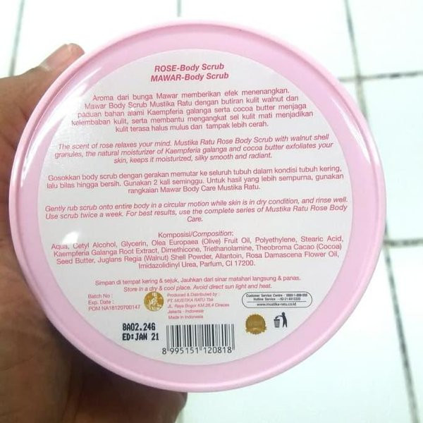 Mustika Ratu Rose Body Scrub Sabun Lulur Mawar, 200 Gram - UD Jawa ...