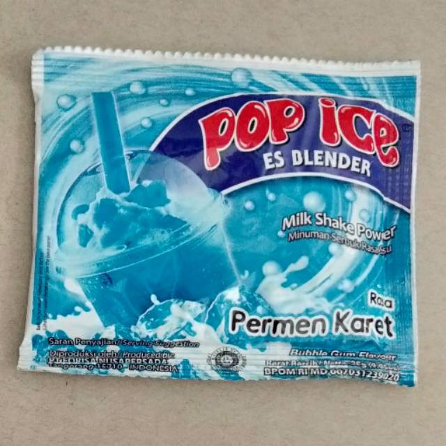 Pop Ice Milk Shake Powder - Bubble Gum Flavor, 25 gram (10 sachet) - UD ...