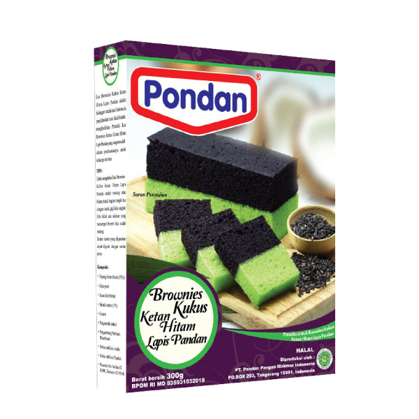 Pondan Black Glaze Pandan Layer Cake Mix (Brownies Kukus Ketan Hitam ...