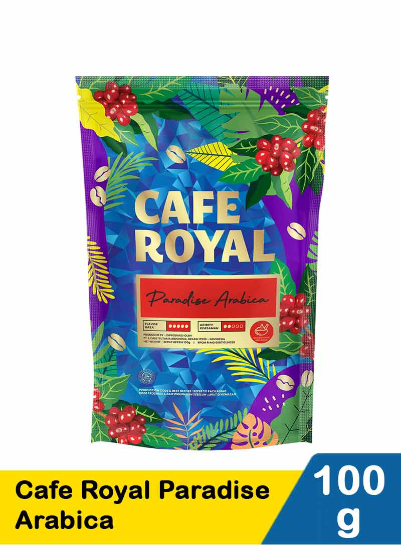 JJ Royal Cafe Royal Paradise Arabica Ground Coffee, 100 Gram - Javanese ...