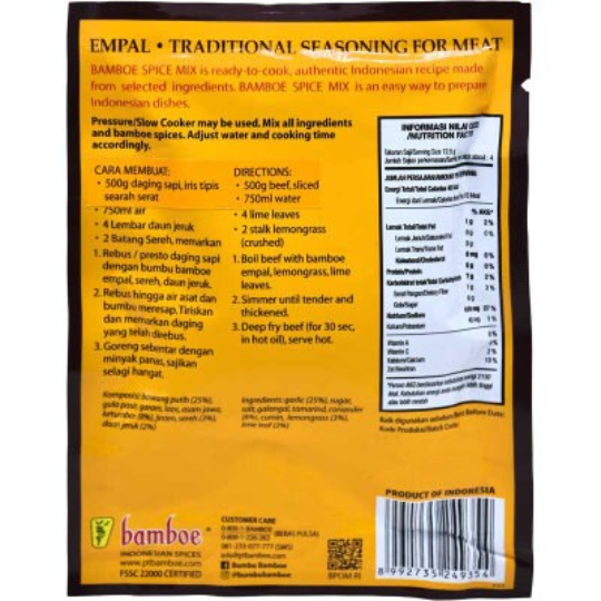 Bamboe Empal Seasoning, 50gr