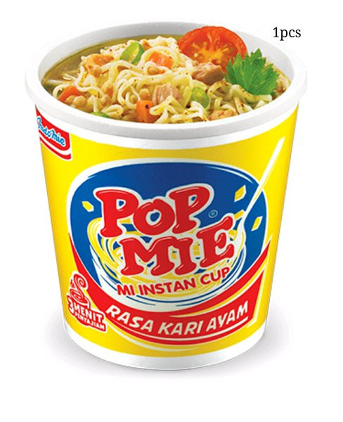 Pop Mie Cup Rasa Kari Ayam - Chicken Curry Flavor Instant Noodles, 75gr
